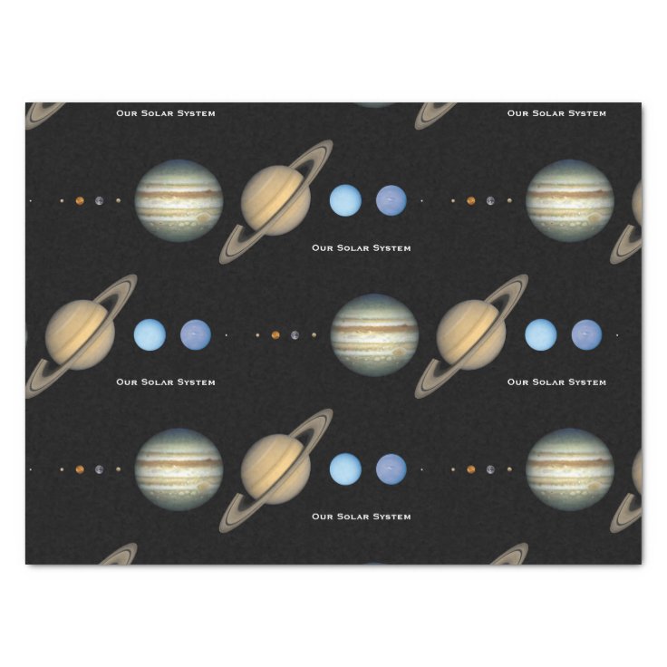 NASA Solar System Planet Sizes Chart Tissue Paper | Zazzle