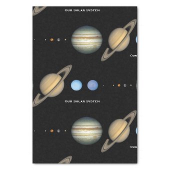 NASA Solar System Planet Sizes Chart Tissue Paper | Zazzle