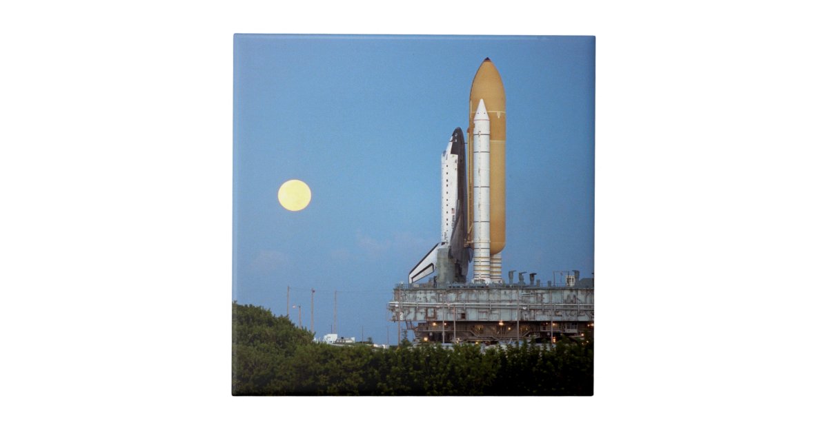 NASA Space Shuttle Atlantis STS-86 Launch Rollout Tile | Zazzle