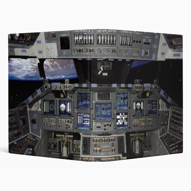 NASA Space Shuttle Cockpit Earth Orbit Window View 3 Ring Binder | Zazzle