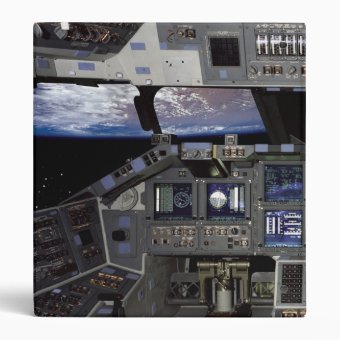 NASA Space Shuttle Cockpit Earth Orbit Window View 3 Ring Binder | Zazzle