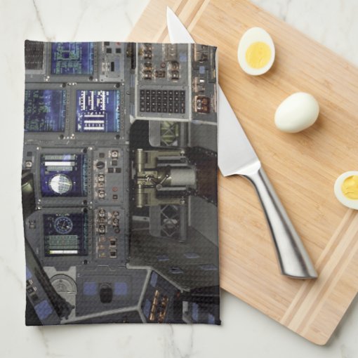 NASA Space Shuttle Cockpit Earth Orbit Window View Kitchen Towel | Zazzle