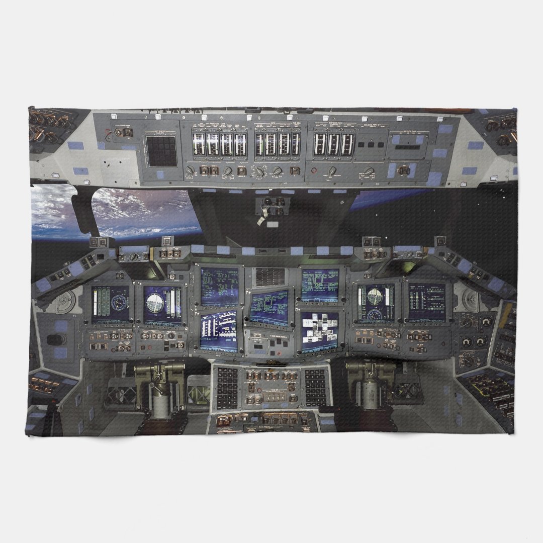 NASA Space Shuttle Cockpit Earth Orbit Window View Kitchen Towel | Zazzle