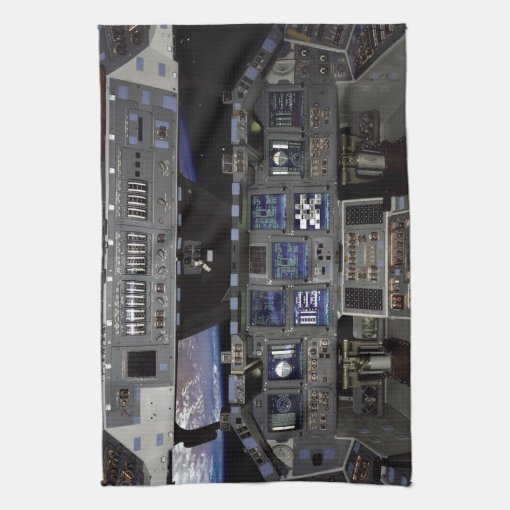 NASA Space Shuttle Cockpit Earth Orbit Window View Kitchen Towel | Zazzle