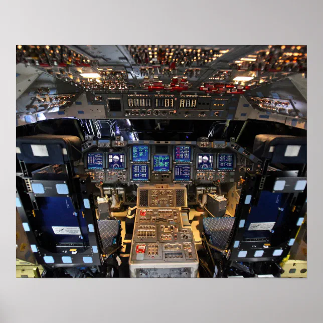 NASA Space Shuttle Endeavour Flight Deck Cockpit Poster | Zazzle