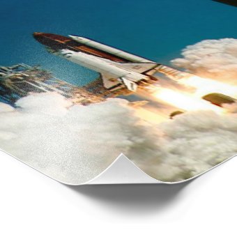 NASA Space Shuttle launch, Rocket Fire Photo Print | Zazzle