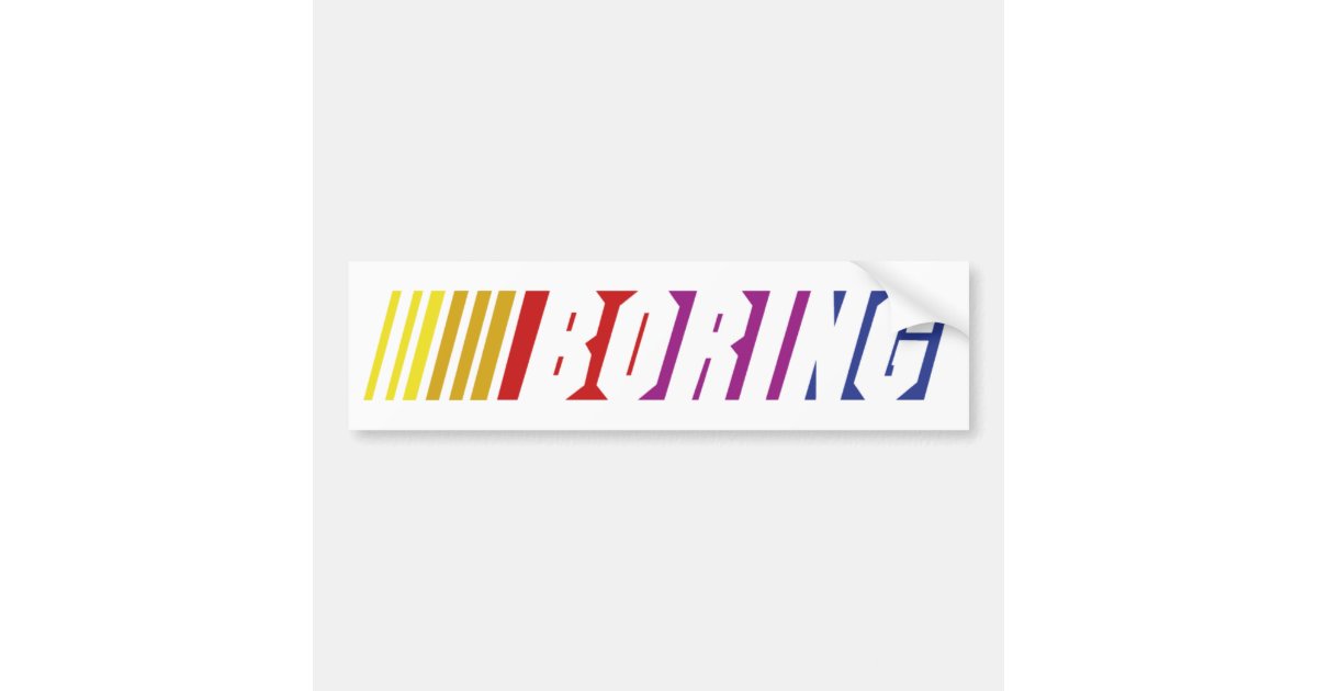 Nascar Boring Bumper Sticker | Zazzle