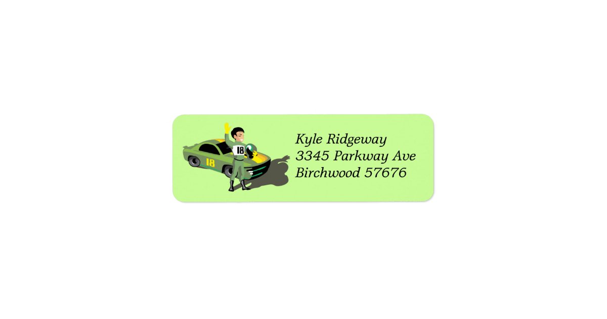 Nascar Return Address Label | Zazzle
