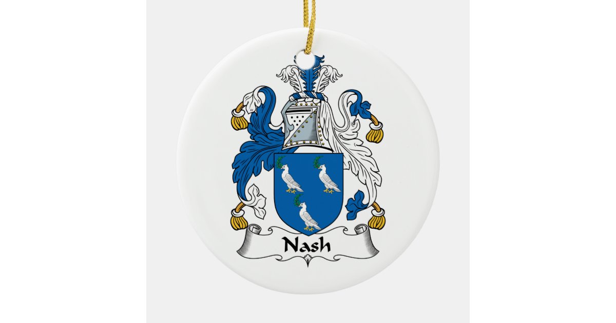 Nash Family Crest Ceramic Ornament | Zazzle