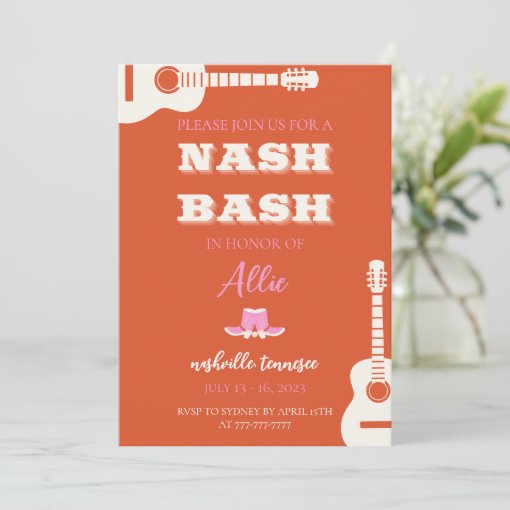 Nashville Bach Party Pink Invite and Itinerary | Zazzle