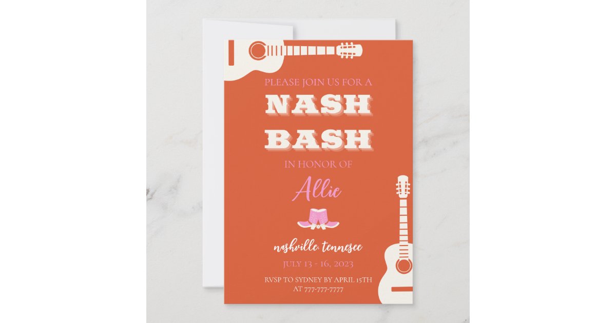 Nashville Bach Party Pink Invite and Itinerary | Zazzle