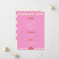 Nashville Bachelorette Pink Packing List Announcement | Zazzle