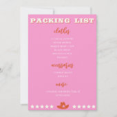 Nashville Bachelorette Pink Packing List Announcement | Zazzle