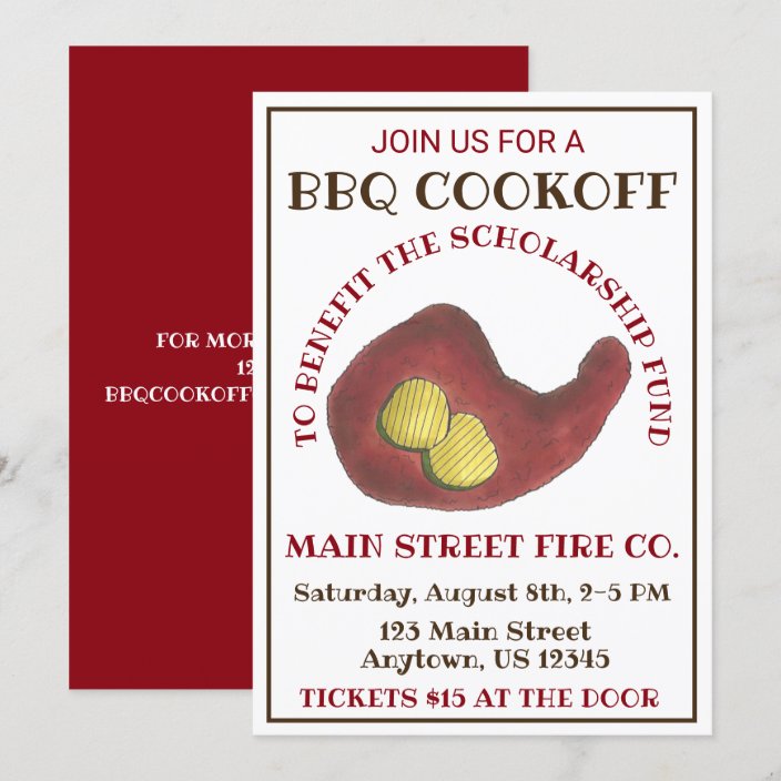 Nashville Hot Chicken BBQ Barbecue Cookoff Invitation | Zazzle.com