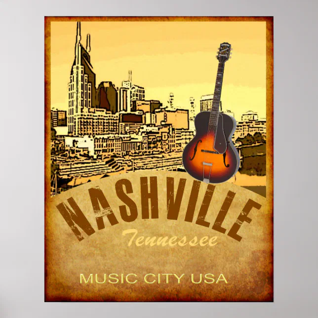 Nashville Tennessee Travel Poster | Zazzle