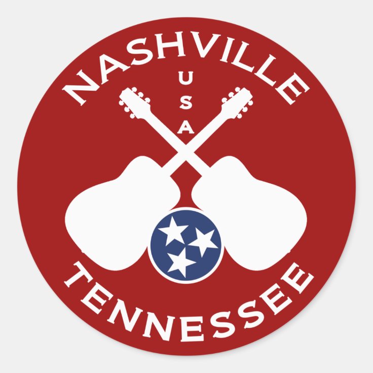 Nashville, Tennessee USA Classic Round Sticker | Zazzle