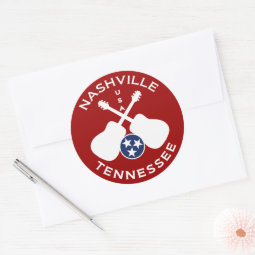 Nashville, Tennessee USA Classic Round Sticker | Zazzle