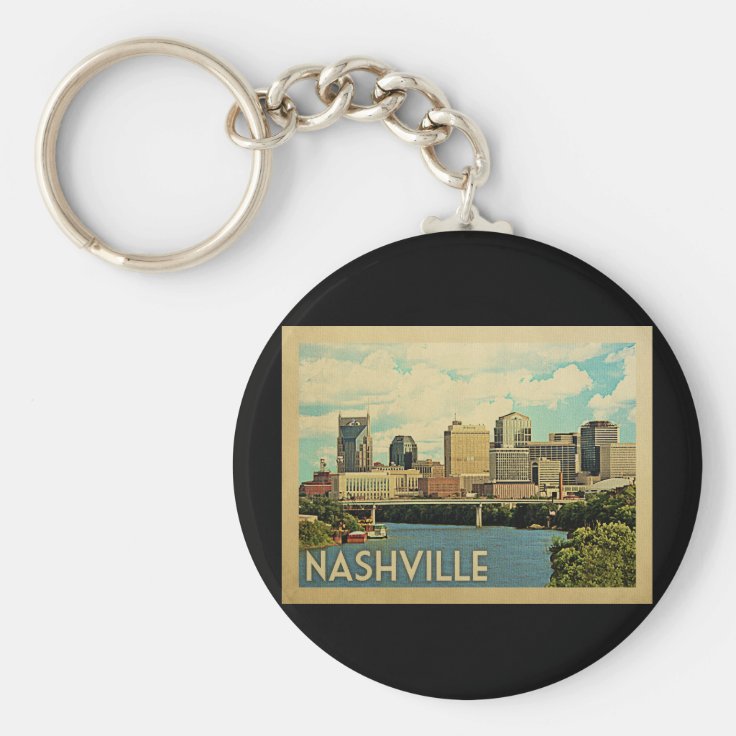 Nashville Tennessee Vintage Travel Keychain | Zazzle