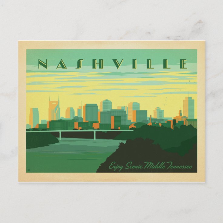 Nashville, TN - Skyline Postcard | Zazzle