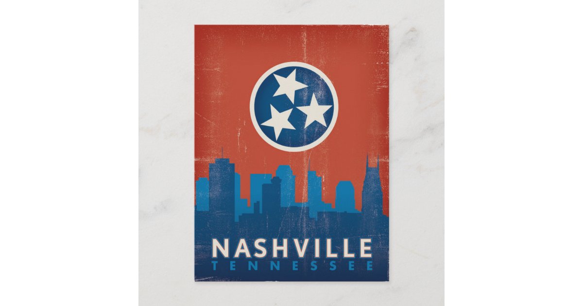 Nashville, TN - State Flag Postcard | Zazzle.com