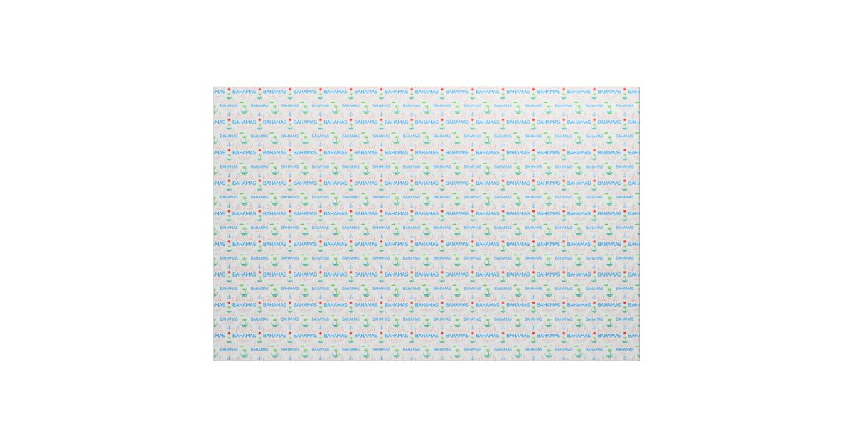 Nassau, Bahamas Colorful Text And Images Pattern Fabric | Zazzle