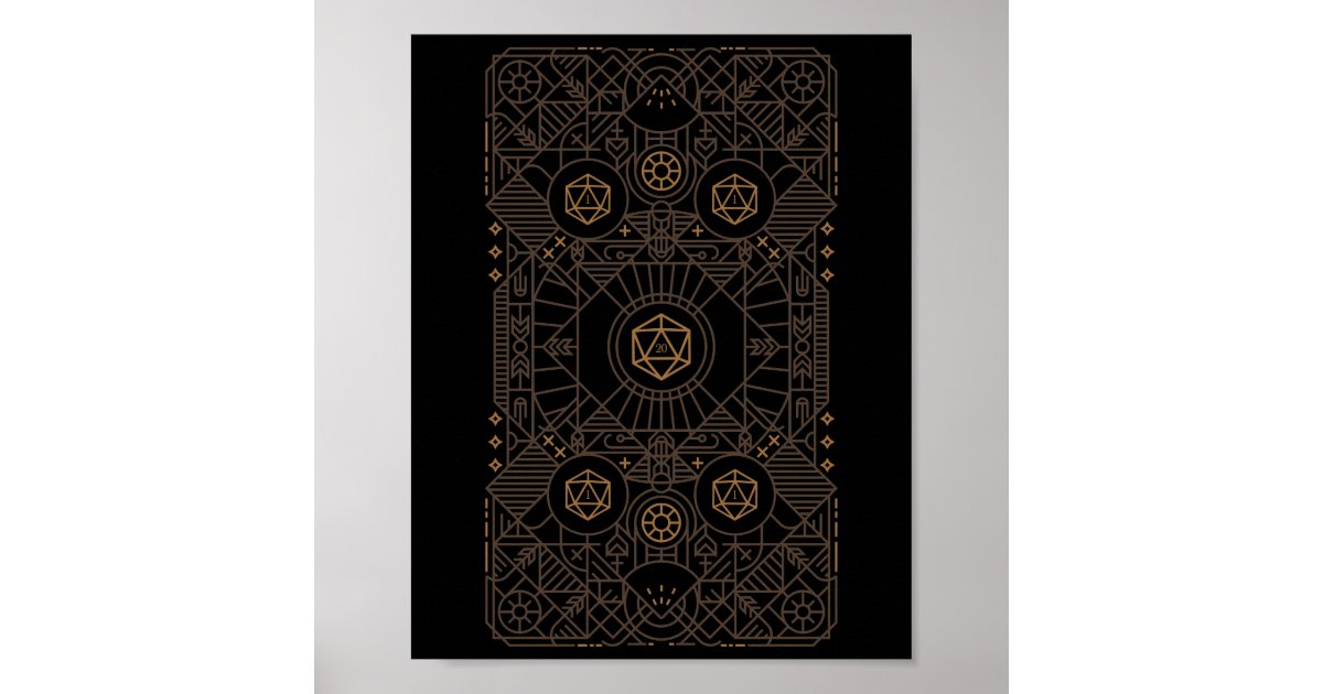 Nat20 Critical Fail D20 Dice Tabletop RPG Retro Poster | Zazzle