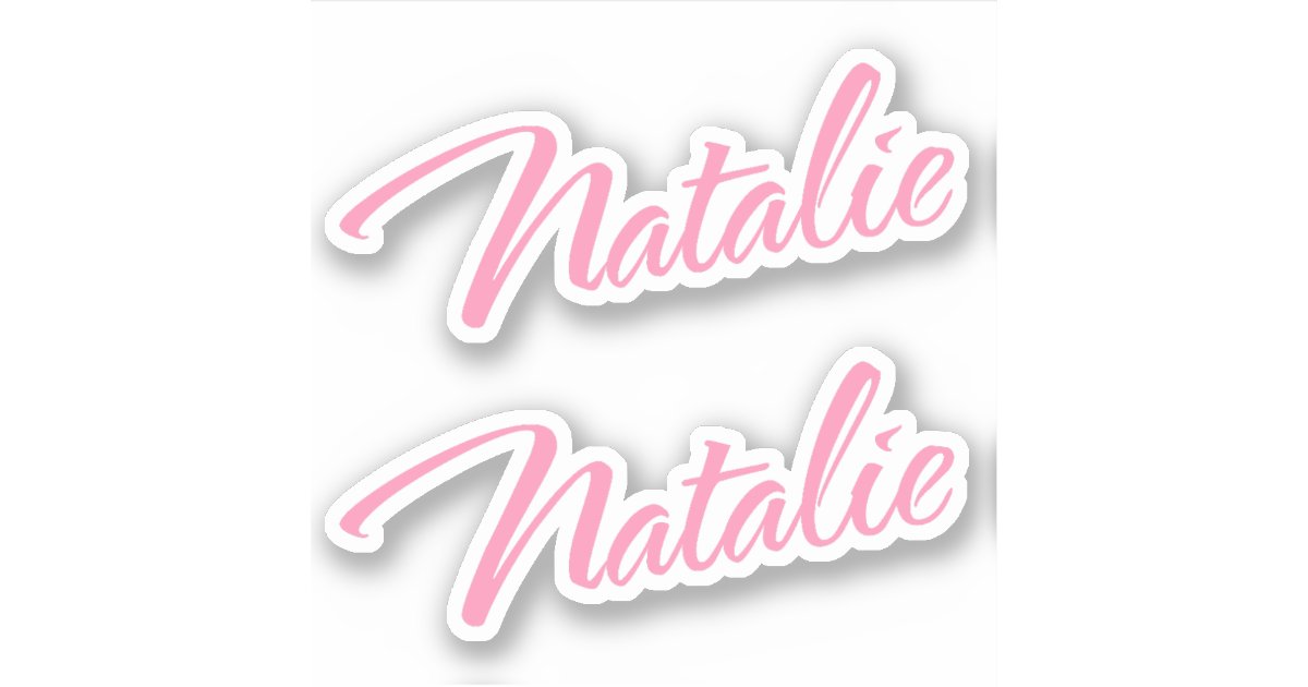 Natalie Decorative Name in Pink x2 Sticker | Zazzle