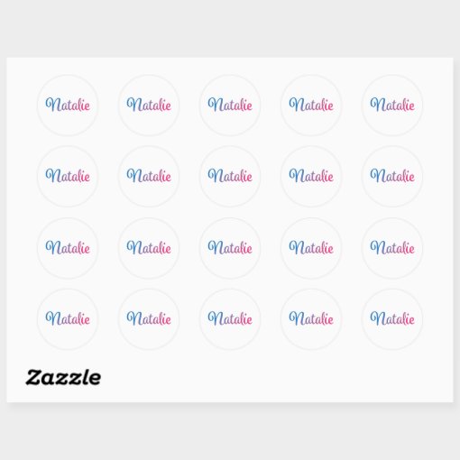 Natalie Stylish Cursive Classic Round Sticker | Zazzle