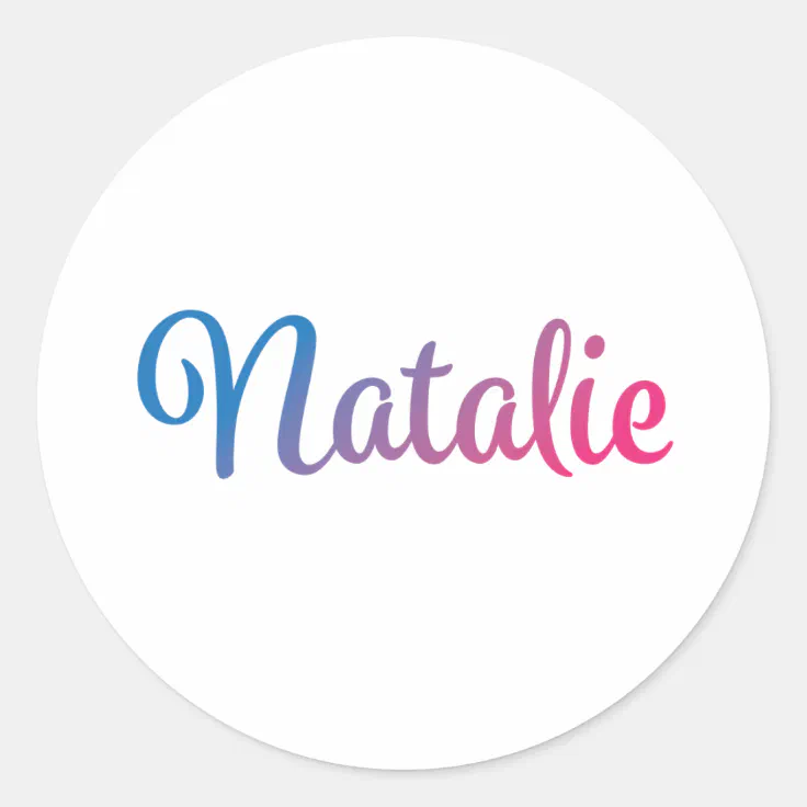 Natalie Stylish Cursive Classic Round Sticker | Zazzle