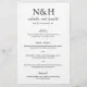Natasha Monogram Modern Wedding Menu Flyer | Zazzle