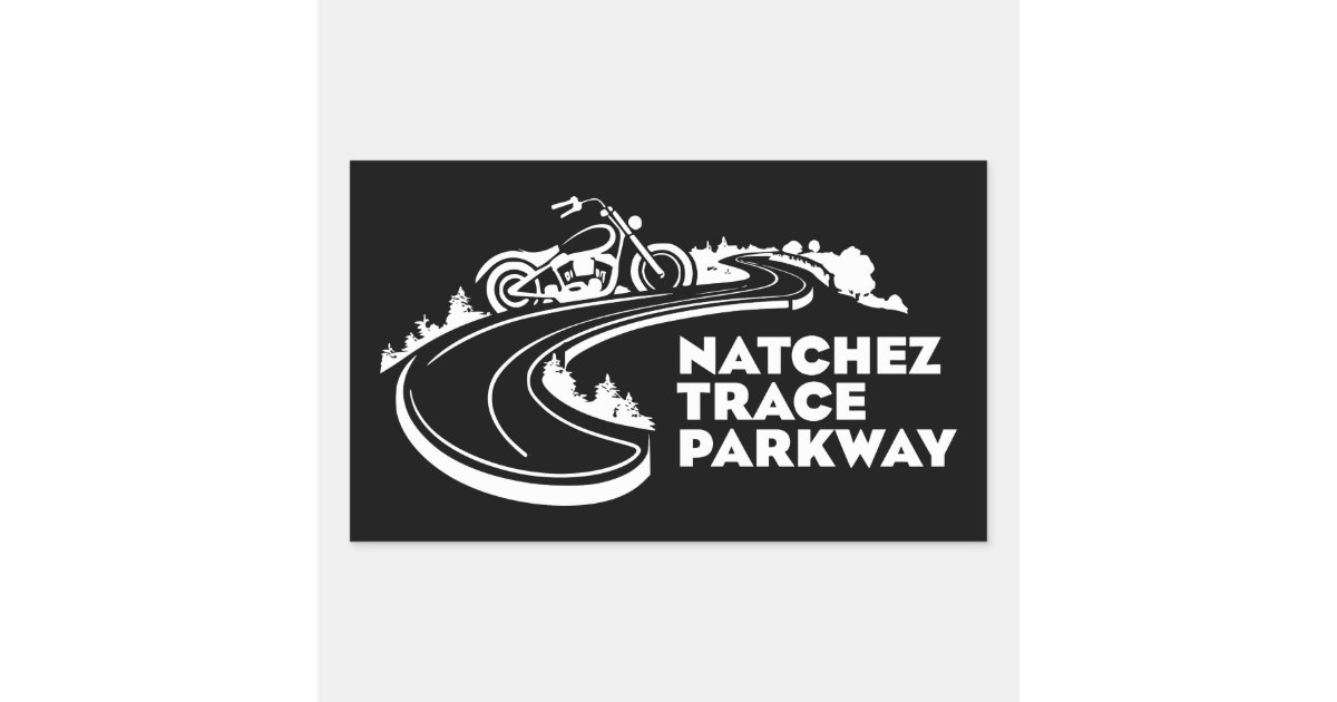 Natchez Trace Parkway Motorcycle Rectangular Sticker | Zazzle