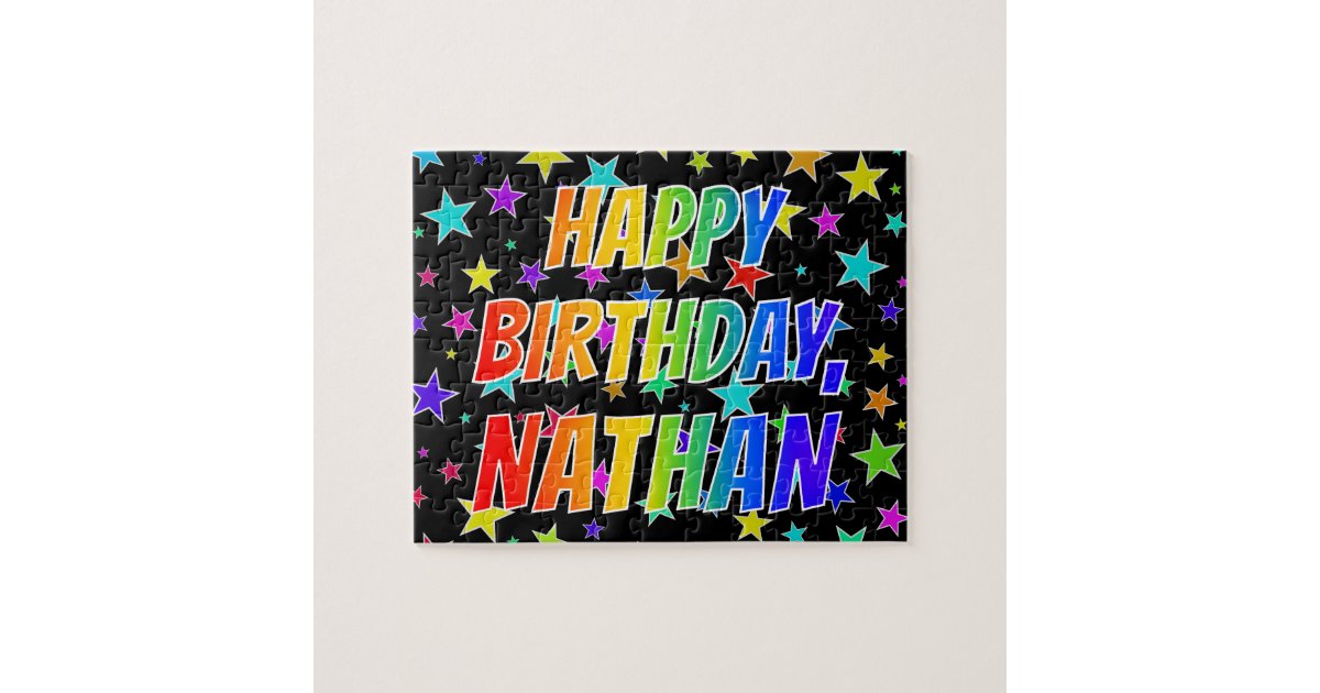 "NATHAN" First Name, Fun "HAPPY BIRTHDAY" Jigsaw Puzzle | Zazzle