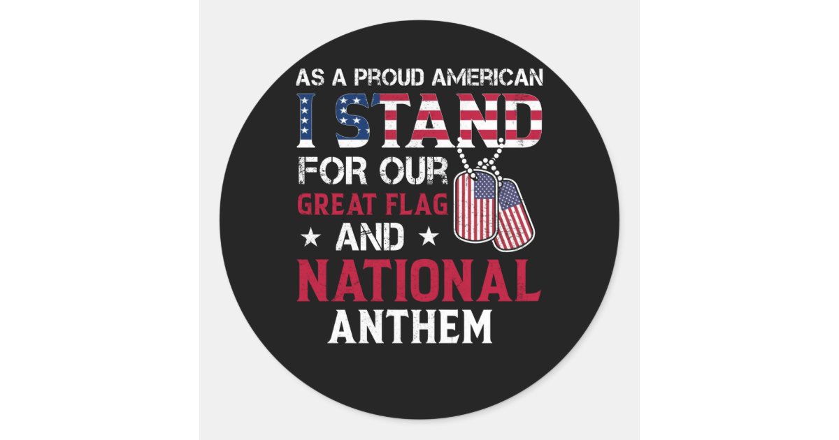 National Anthem - USA Flag Design Classic Round Sticker | Zazzle