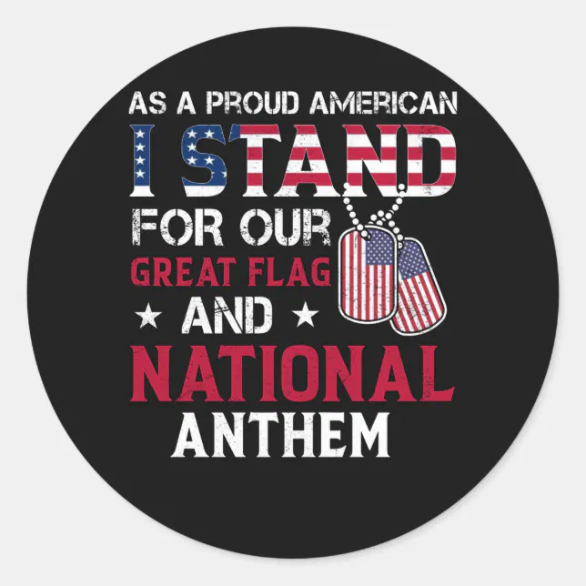 National Anthem - USA Flag Design Classic Round Sticker | Zazzle