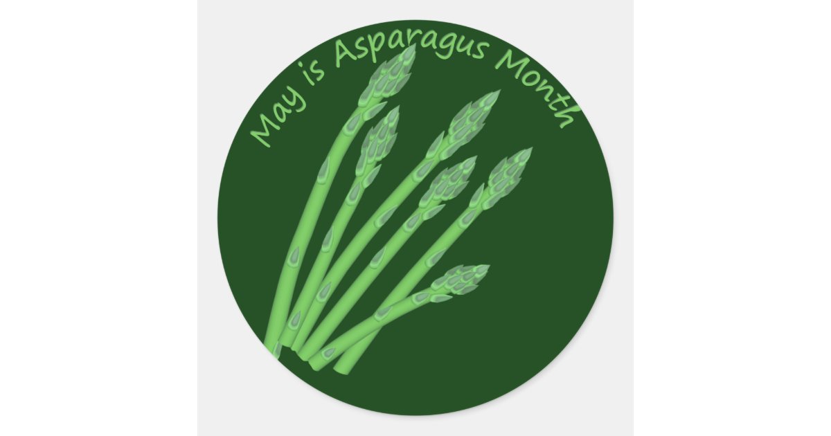 National Asparagus Month Classic Round Sticker | Zazzle