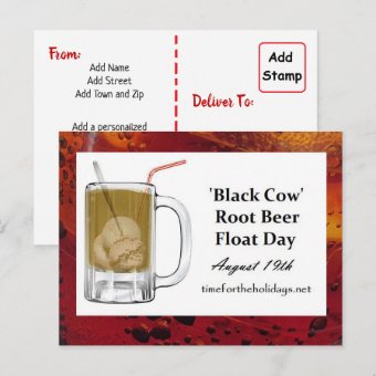 National Black Cow Day Food Holidays Postcard | Zazzle