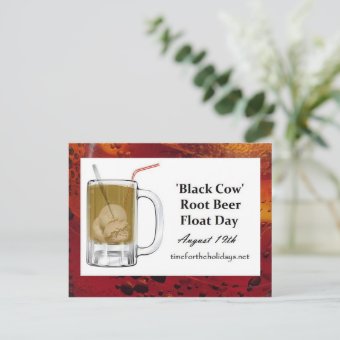 National Black Cow Day Food Holidays Postcard | Zazzle