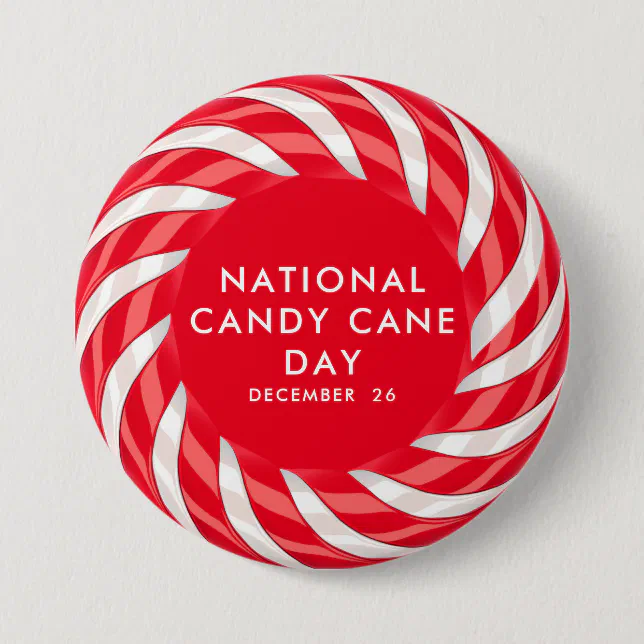 National Candy Cane Day Button | Zazzle