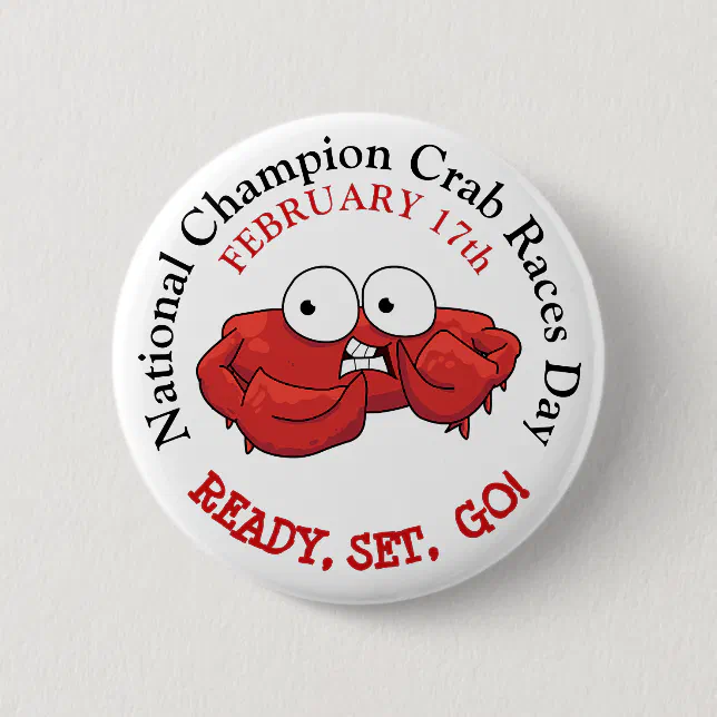 National Champion Crab Races Day Button | Zazzle