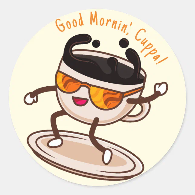 National Coffee Day Classic Round Sticker | Zazzle
