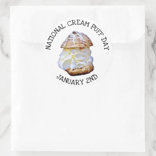 National Cream Puff Day January 2nd Stickers | Zazzle