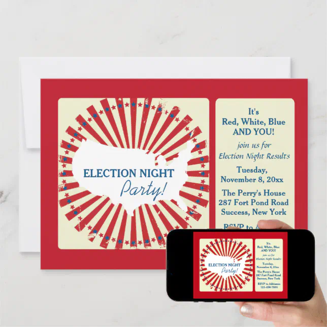 National Election Night Party Invitation | Zazzle