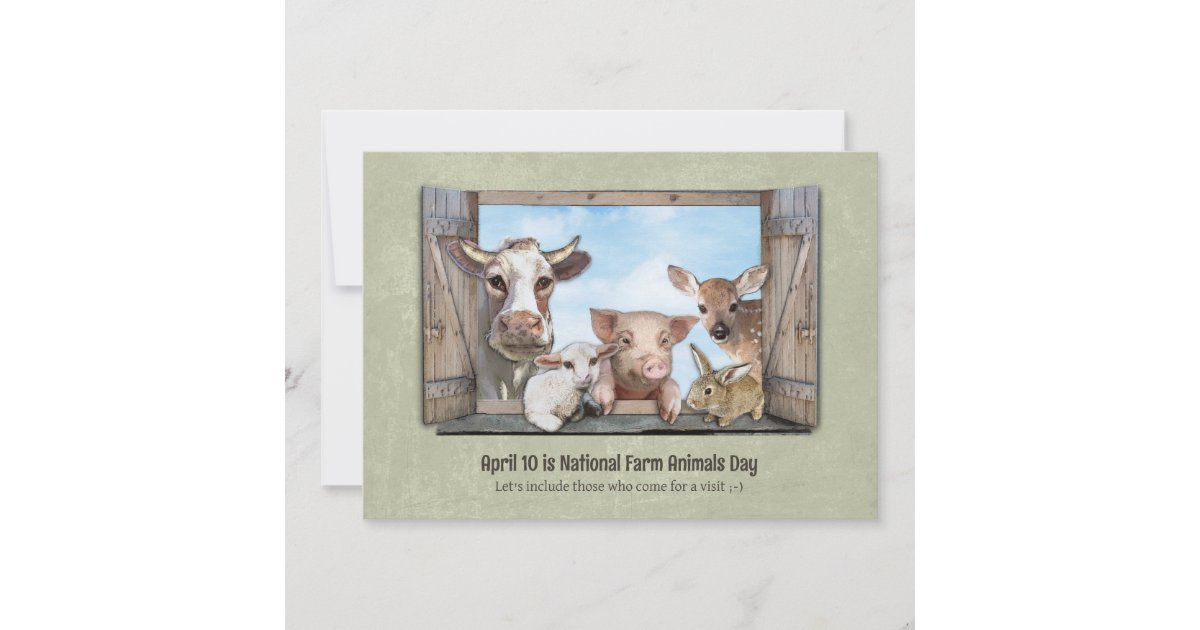 National Farm Animals Day April 10 Note Card | Zazzle
