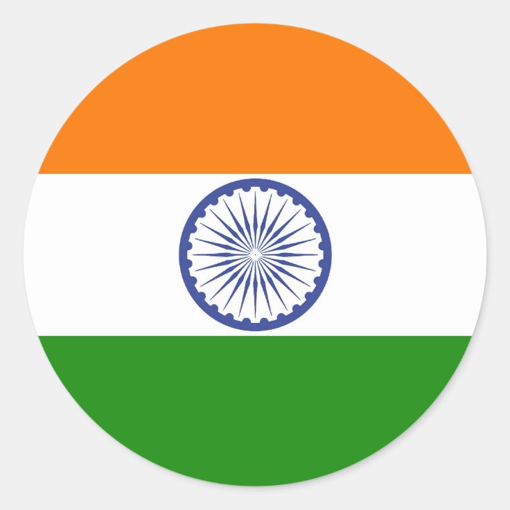 National Flag of India Ashoka Chakra Classic Round Sticker | Zazzle