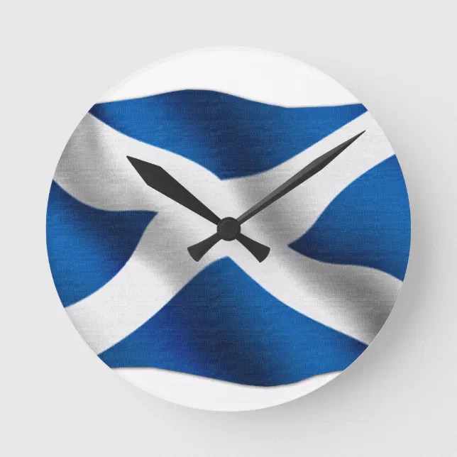 National Flag of Scotland & St Andrew Patriotic Round Clock | Zazzle