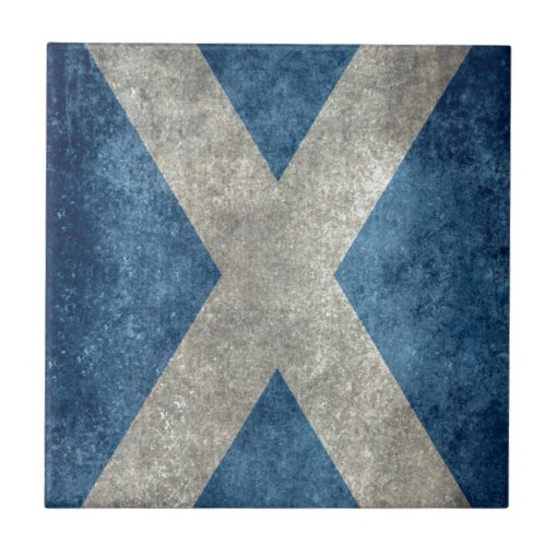 National flag of Scotland - Vintage version Ceramic Tile | Zazzle