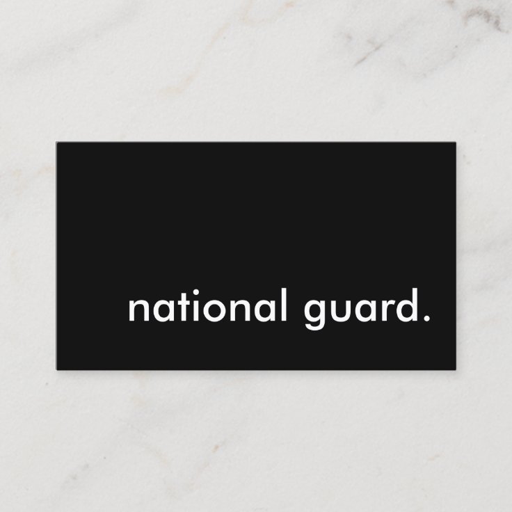 national guard. business card | Zazzle
