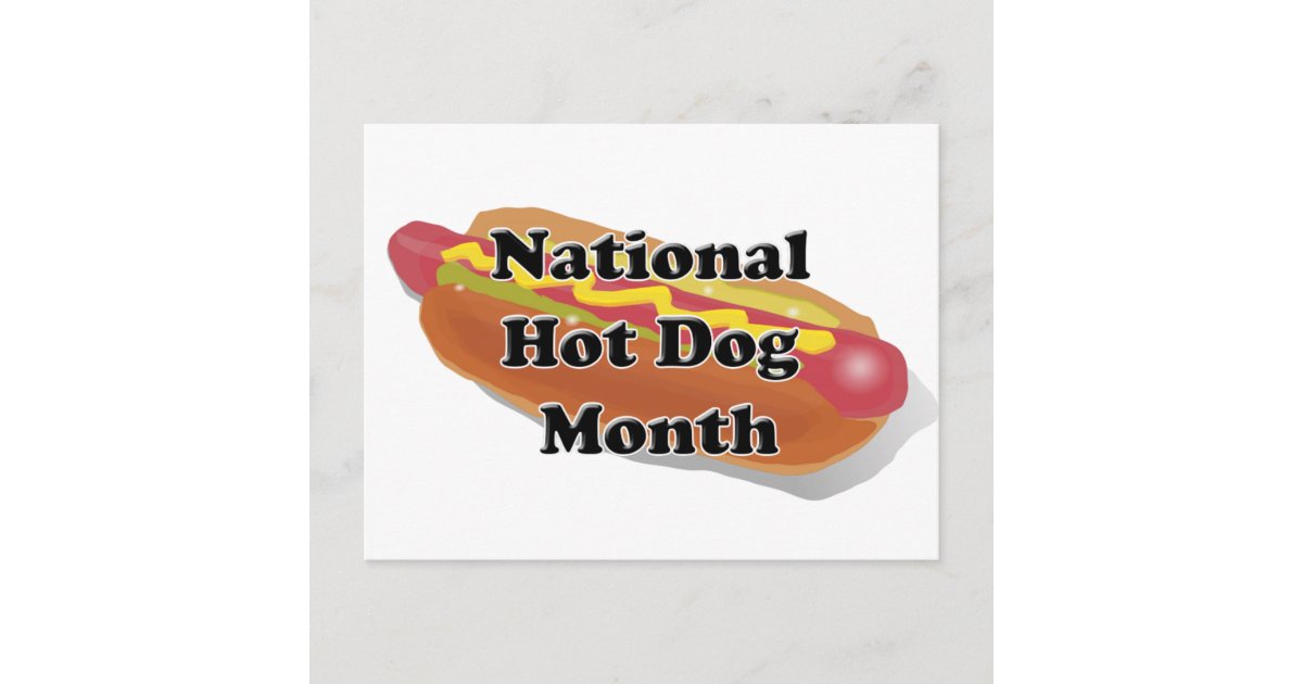 National Hot Dog Month Postcard | Zazzle
