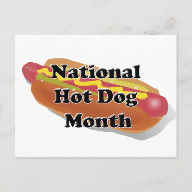 National Hot Dog Month Postcard | Zazzle