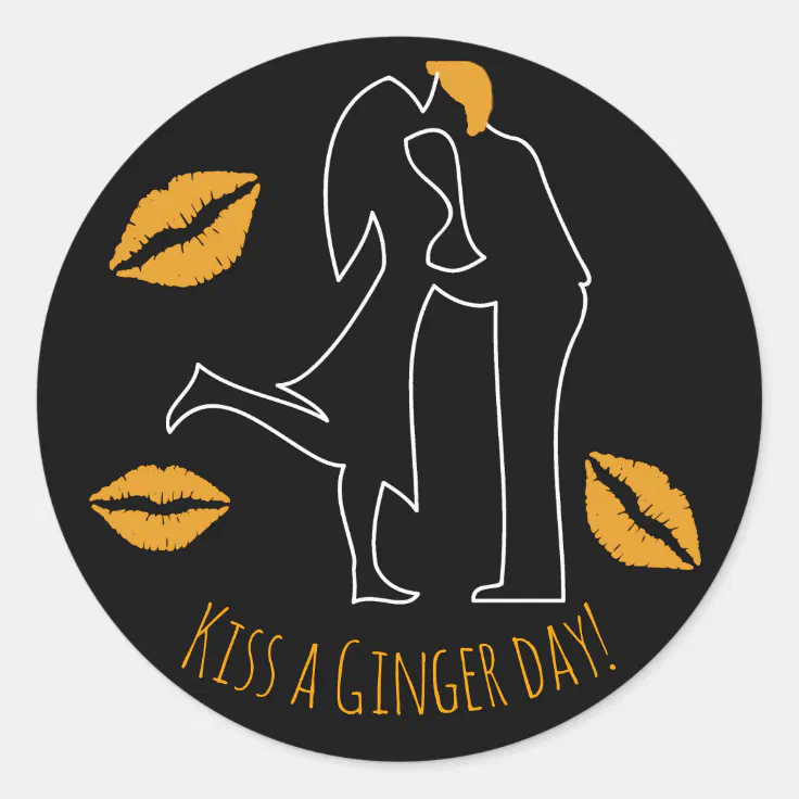 National Kiss a Ginger Day Classic Round Sticker | Zazzle